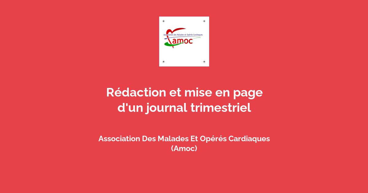 Rédaction et mise en page d'un journal trimestriel avec Association Des ...