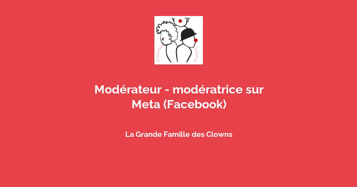 Modérateur - modératrice sur Meta (Facebook) avec La Grande Famille des ...