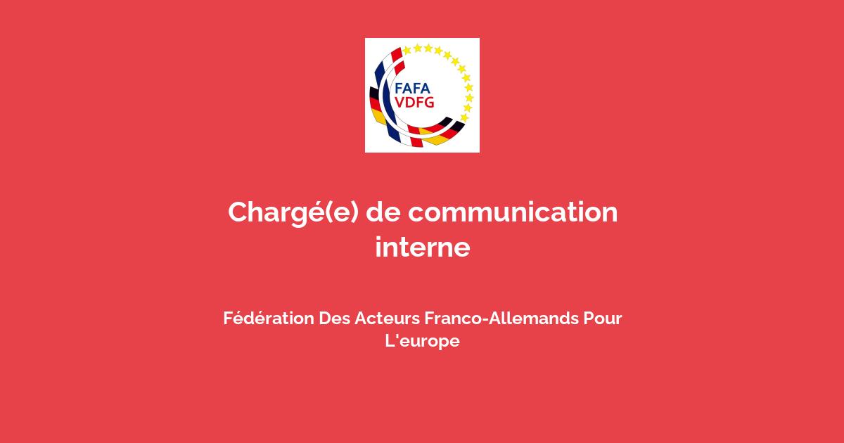 Chargé(e) de communication interne avec Fédération Des Acteurs Franco ...
