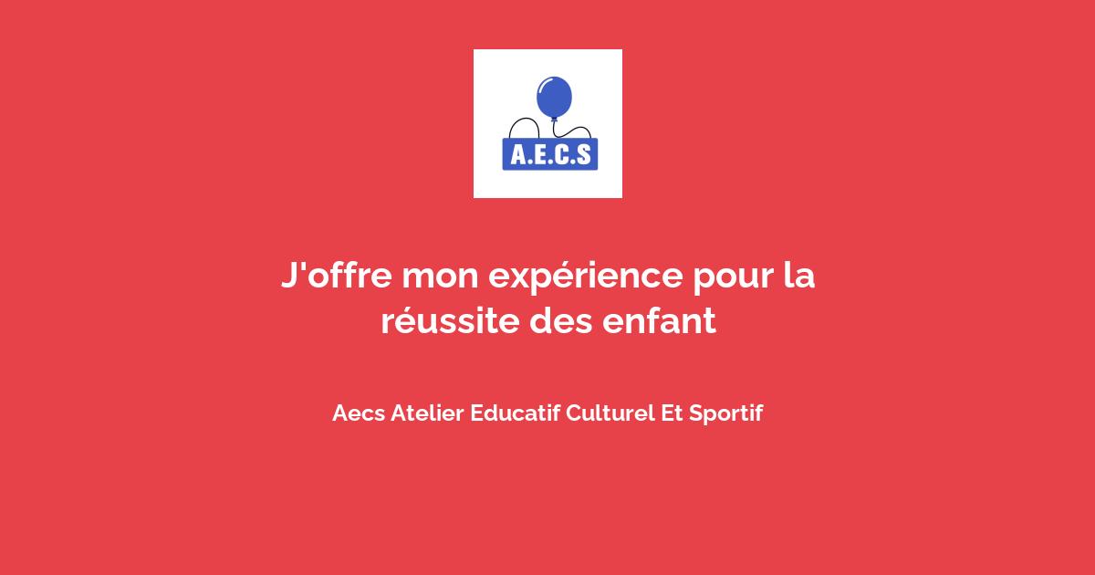 J'offre mon expérience pour la réussite des enfant avec Aecs Atelier ...