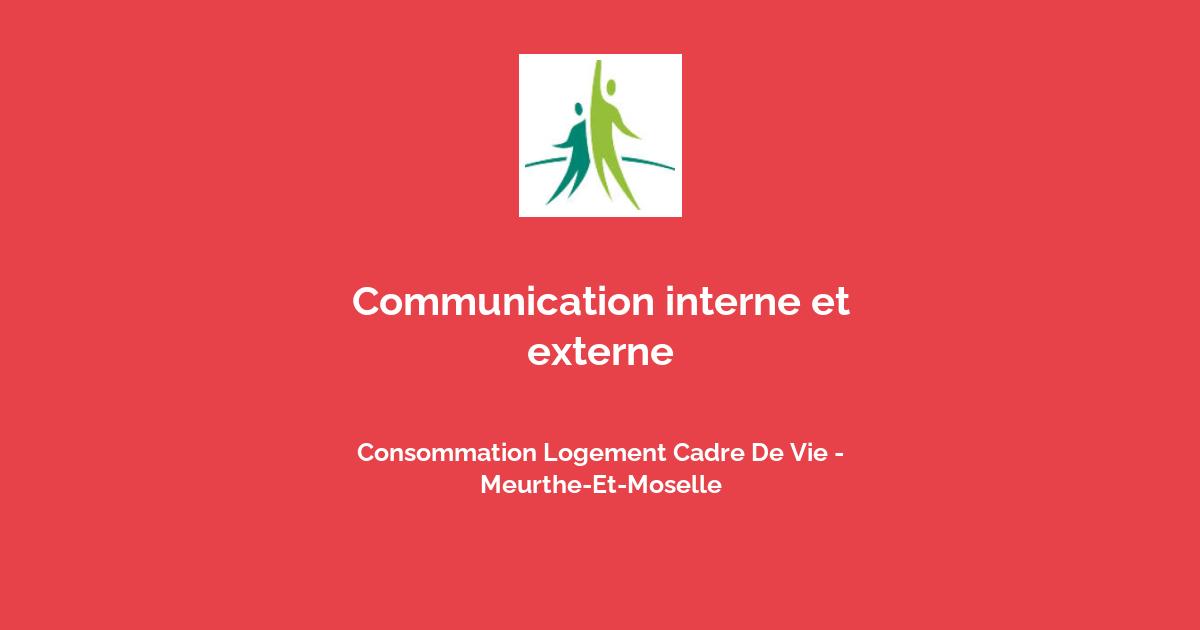 Communication interne et externe avec Consommation Logement Cadre De ...
